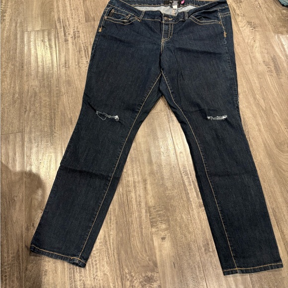 torrid | Jeans | Torrid Blue Relaxed Jeans With Distressed Details ...